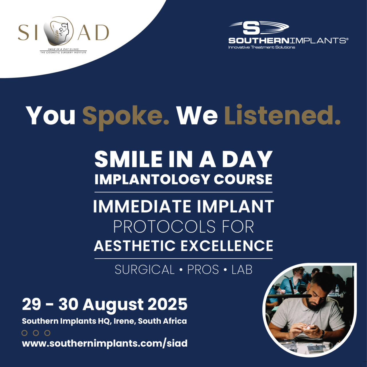 SIAD Immediate Implant Protocols – Registration Page | Southern Implants